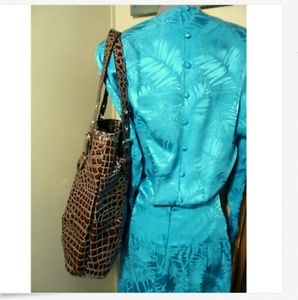 Gal | Bags | Gal Faux Alligator Tote Bag Brown Shoulder Purse | Poshmark